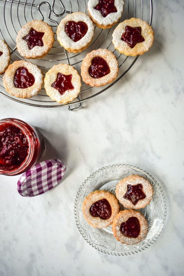 Raspberry Jam Sandwich Biscuits - Apron & Whisk