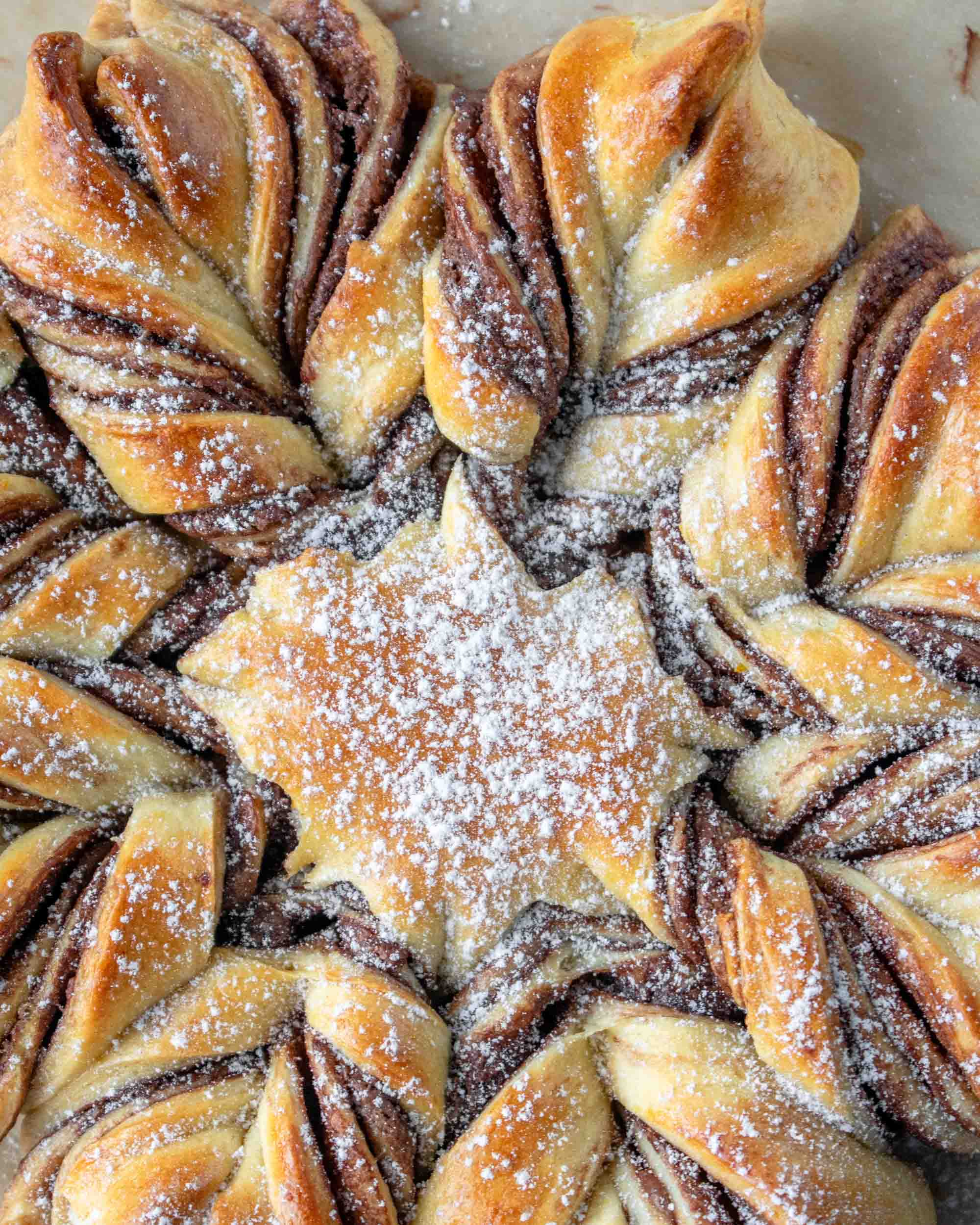 Chocolate Orange Christmas Star Bread - Apron & Whisk