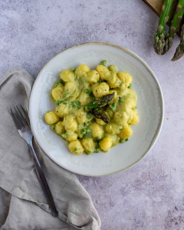 Asparagus and Pea Gnocchi - Apron & Whisk