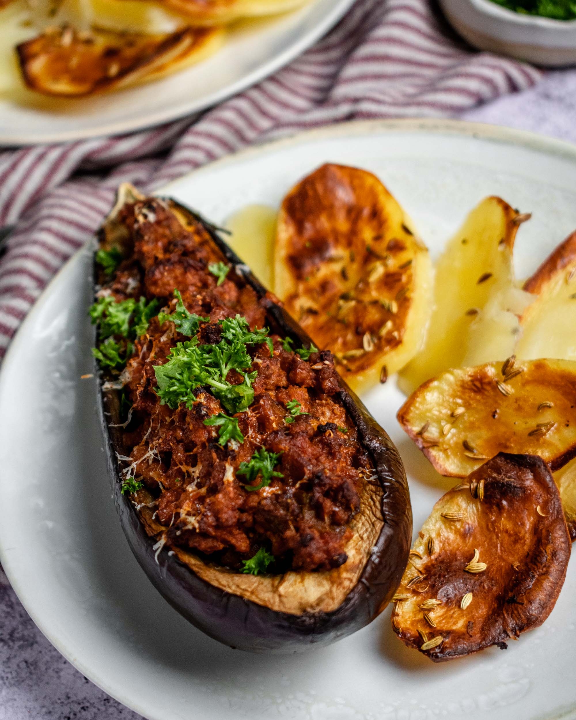 Brunġiel Mimli - Maltese Stuffed Aubergines - Apron & Whisk