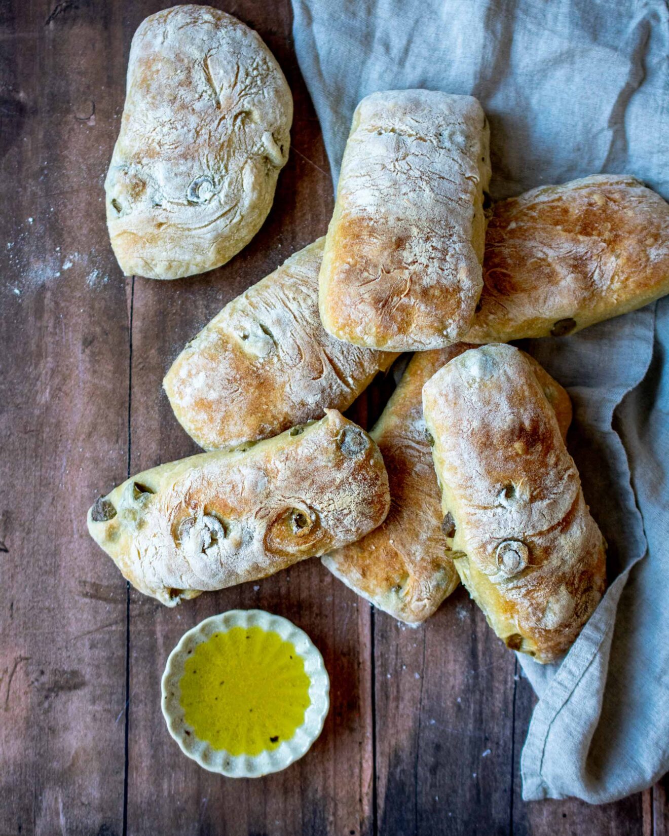 Rustic Olive Bread Buns - Apron & Whisk