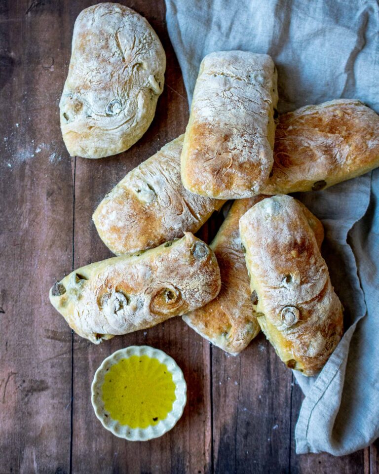Rustic Olive Bread Buns - Apron & Whisk