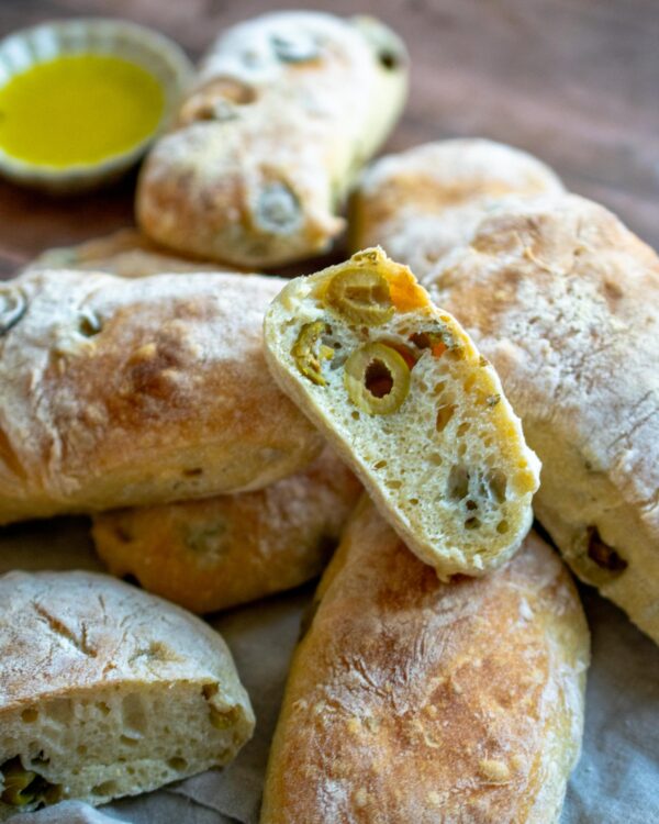 Rustic Olive Bread Buns - Apron & Whisk