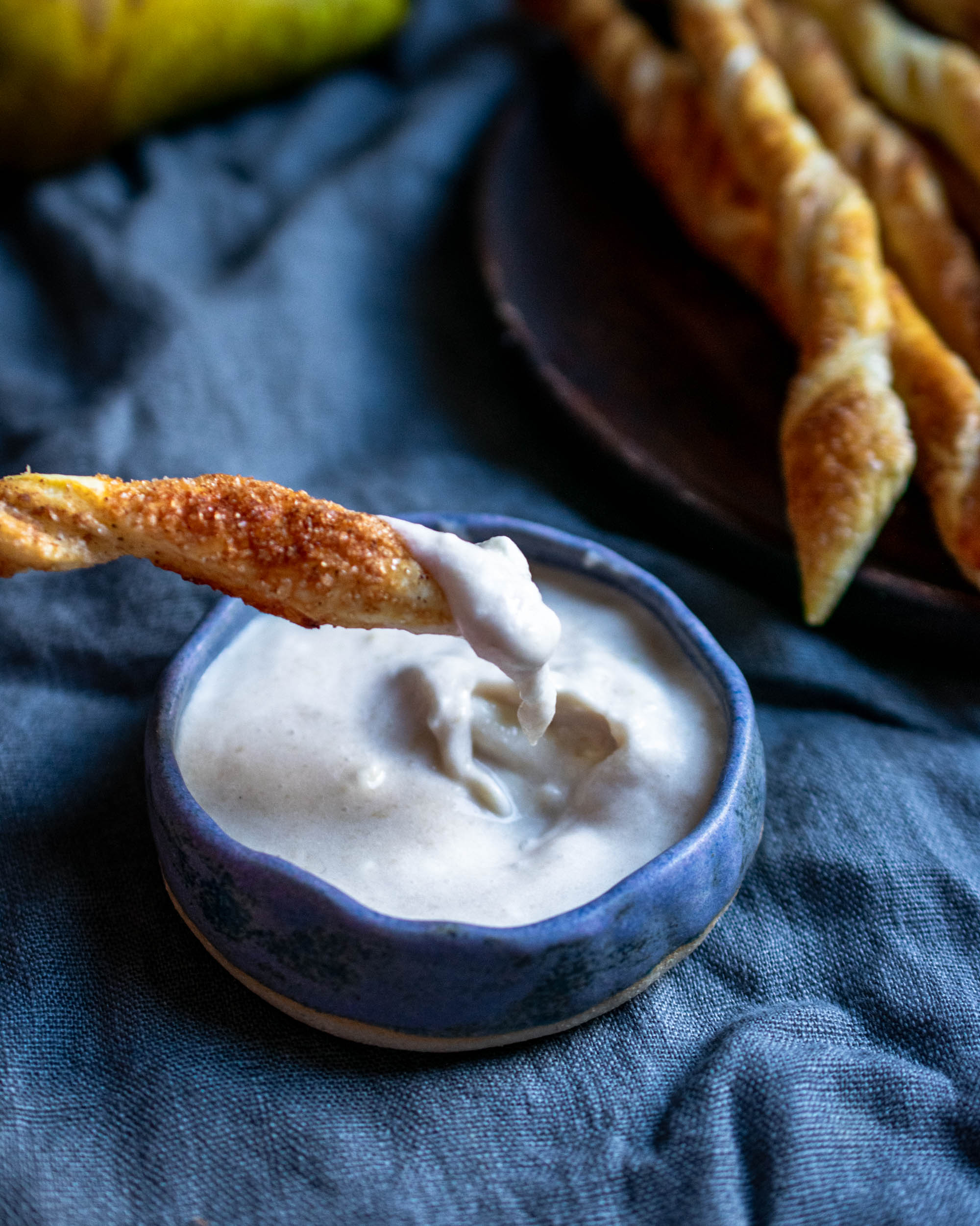 Cinnamon Twists with a Pear Mascarpone Dip - Apron & Whisk