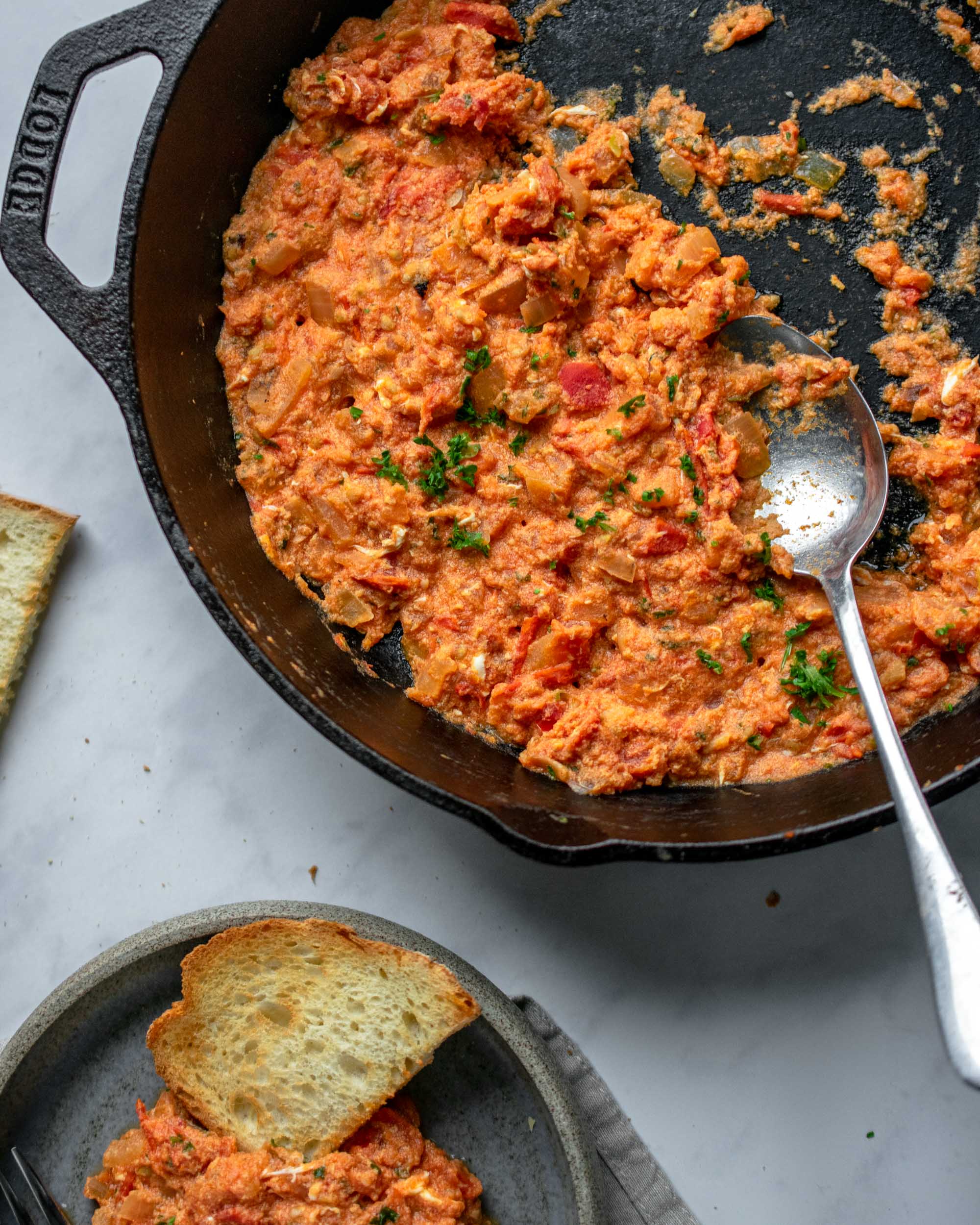 Balbuljata - Maltese Scrambled Eggs with Tomatoes - Apron & Whisk