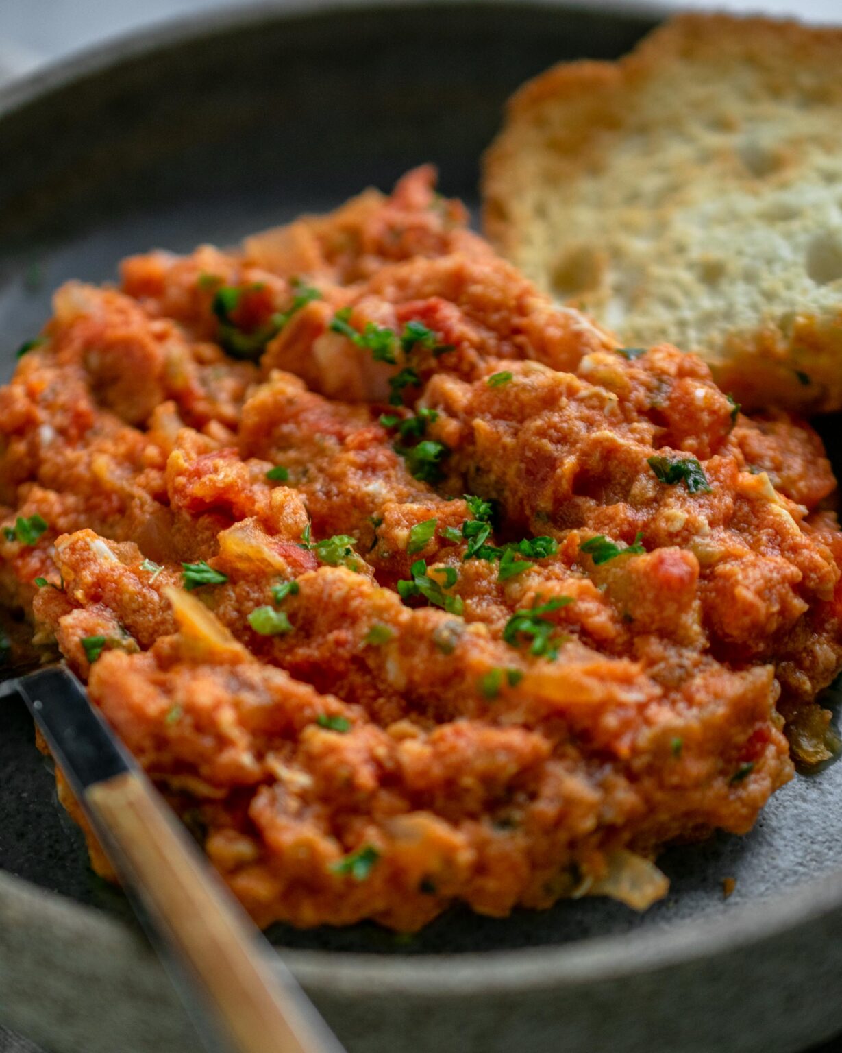 Balbuljata - Maltese Scrambled Eggs with Tomatoes - Apron & Whisk