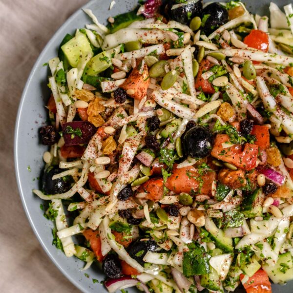 Mediterranean Cabbage Salad - Apron & Whisk