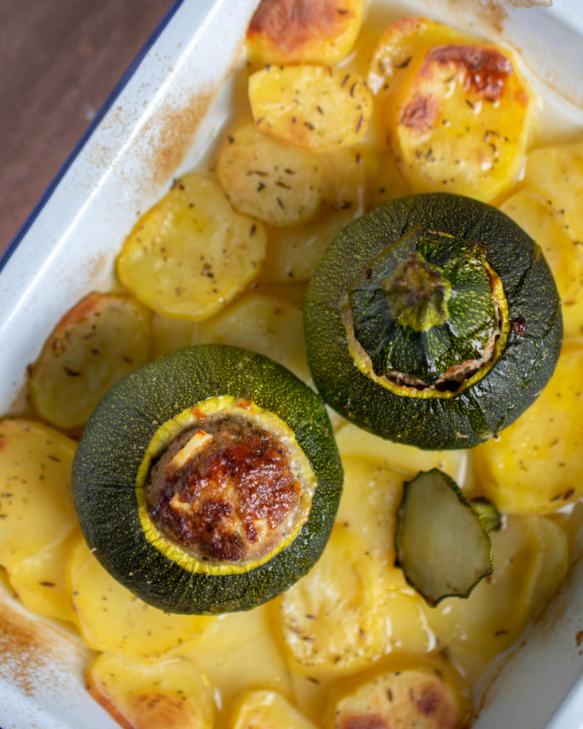 Qarabagħli Mimli fil-Forn - Maltese Baked Stuffed Marrows - Apron & Whisk