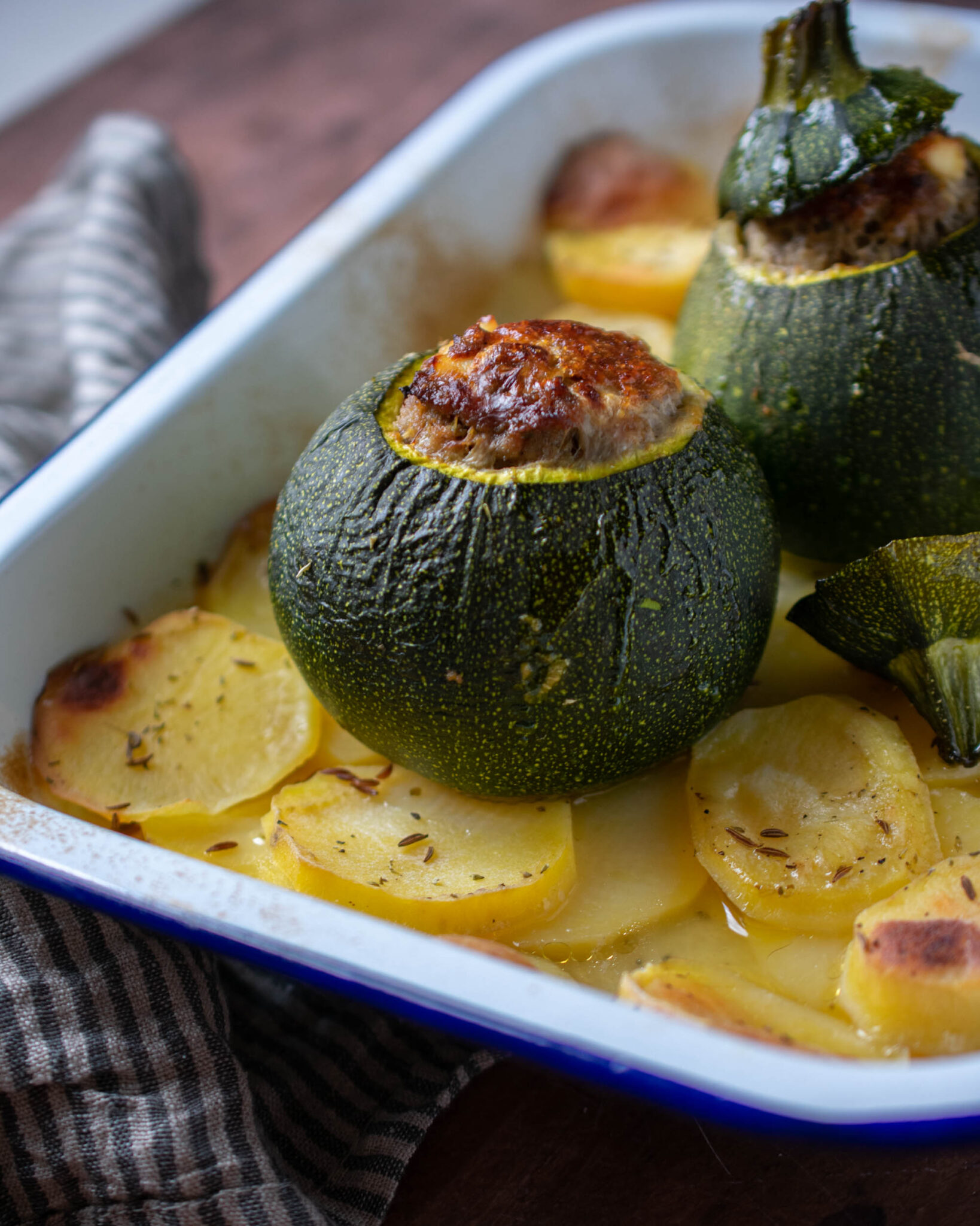 Qarabagħli Mimli fil-Forn - Maltese Baked Stuffed Marrows - Apron & Whisk