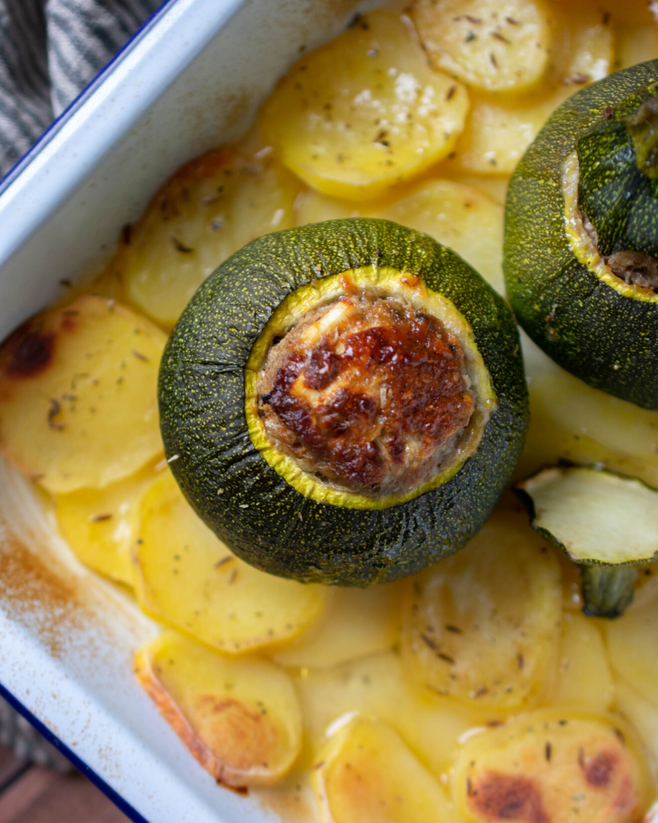 Qarabagħli Mimli fil-Forn - Maltese Baked Stuffed Marrows - Apron & Whisk