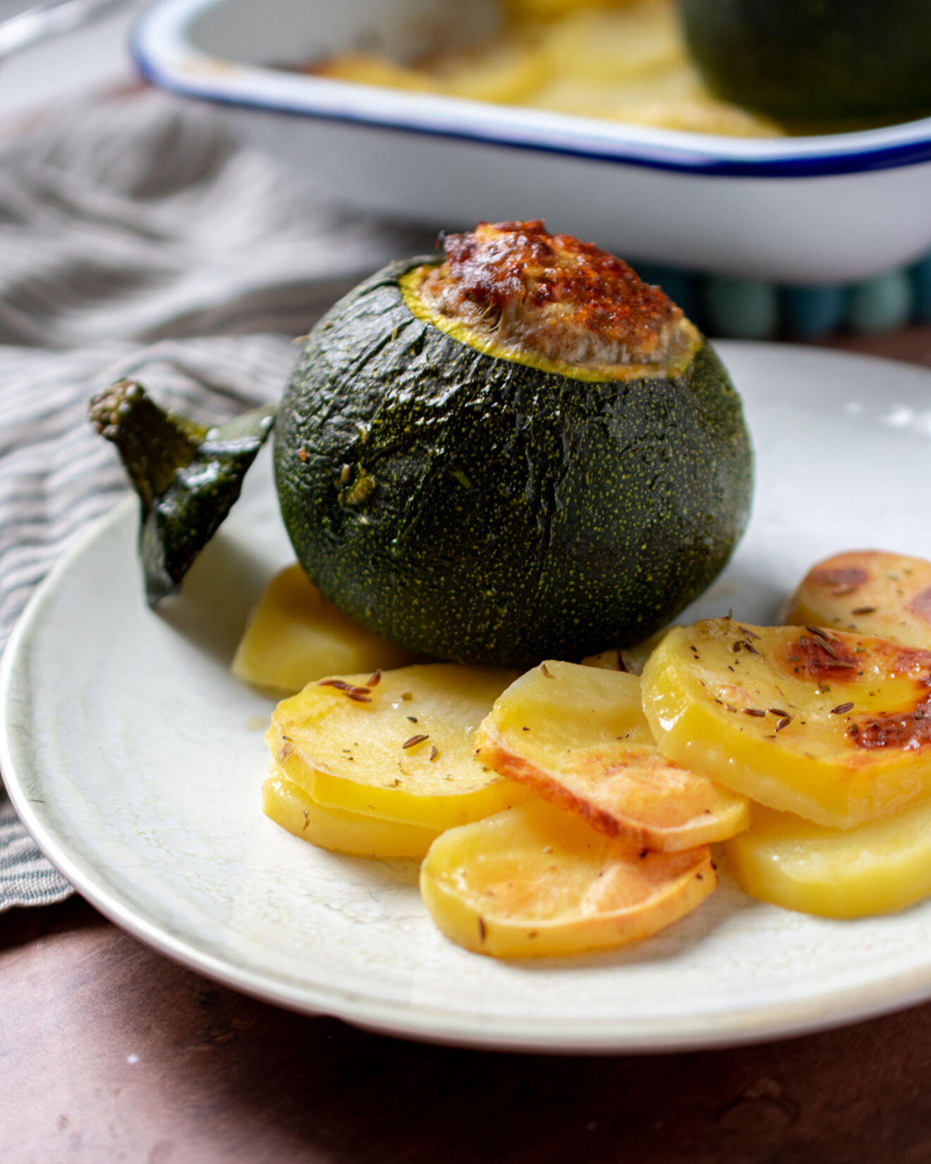 Qarabagħli Mimli fil-Forn - Maltese Baked Stuffed Marrows - Apron & Whisk