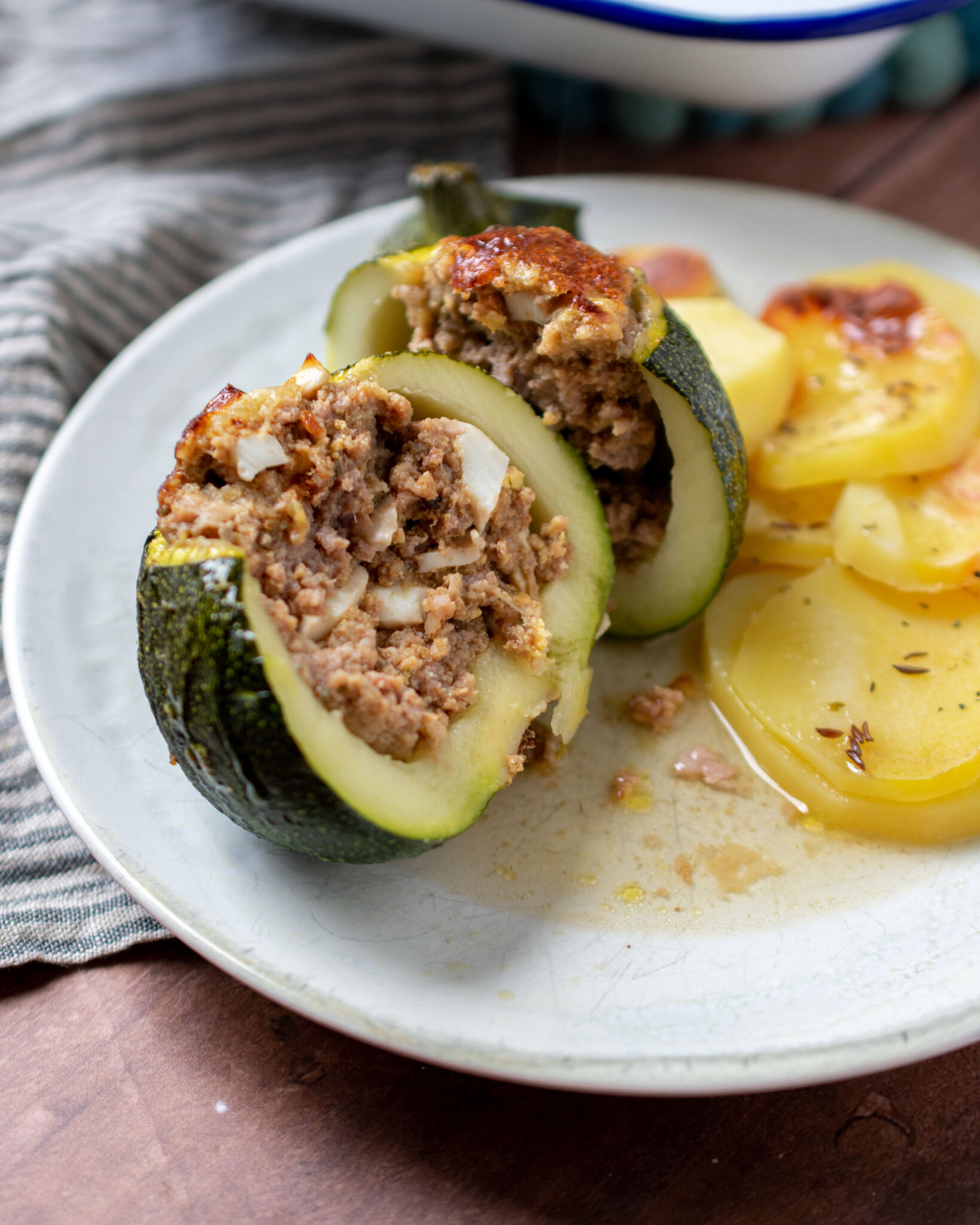 Qarabagħli Mimli fil-Forn - Maltese Baked Stuffed Marrows - Apron & Whisk