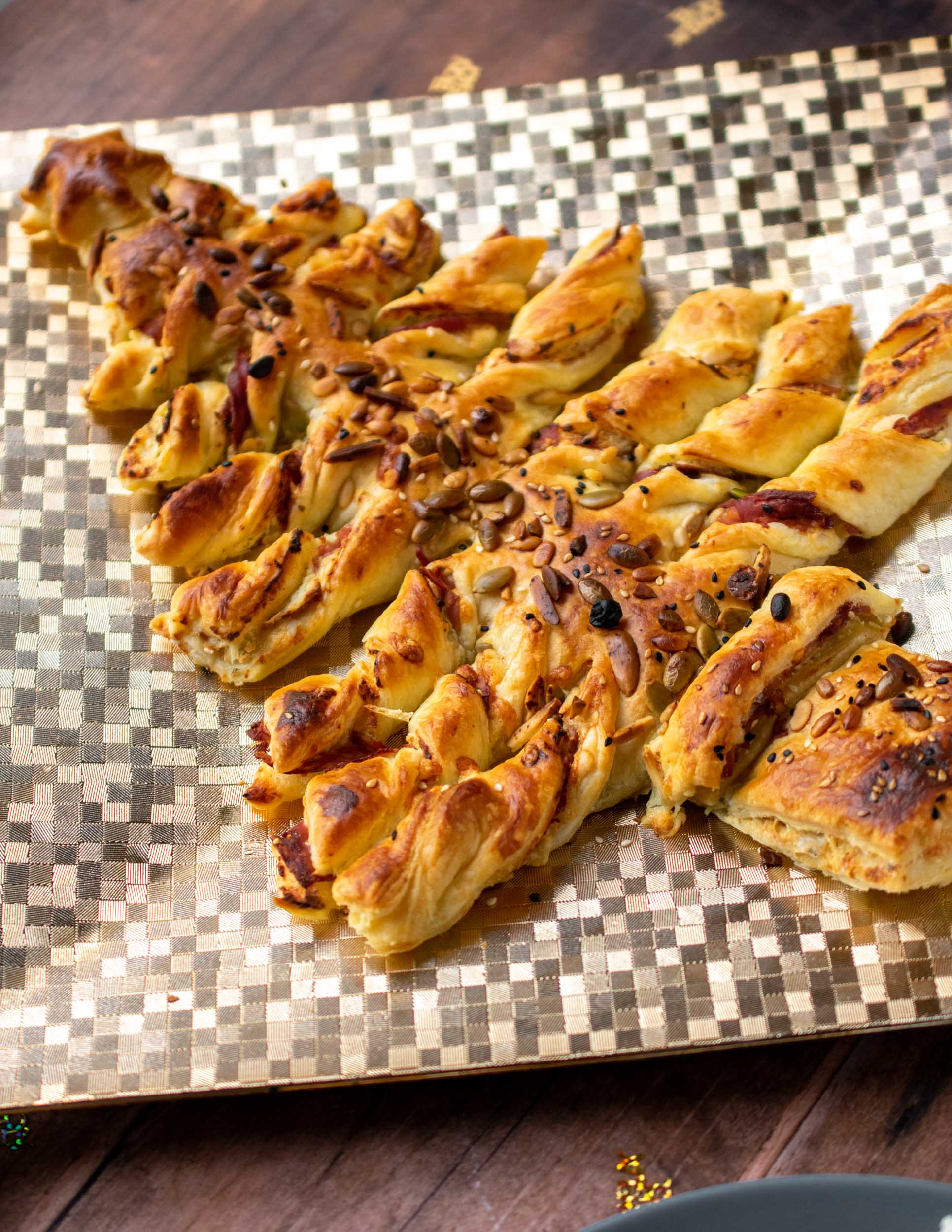 Savoury Puff Pastry Christmas Tree - Ham and Cheese - Apron & Whisk