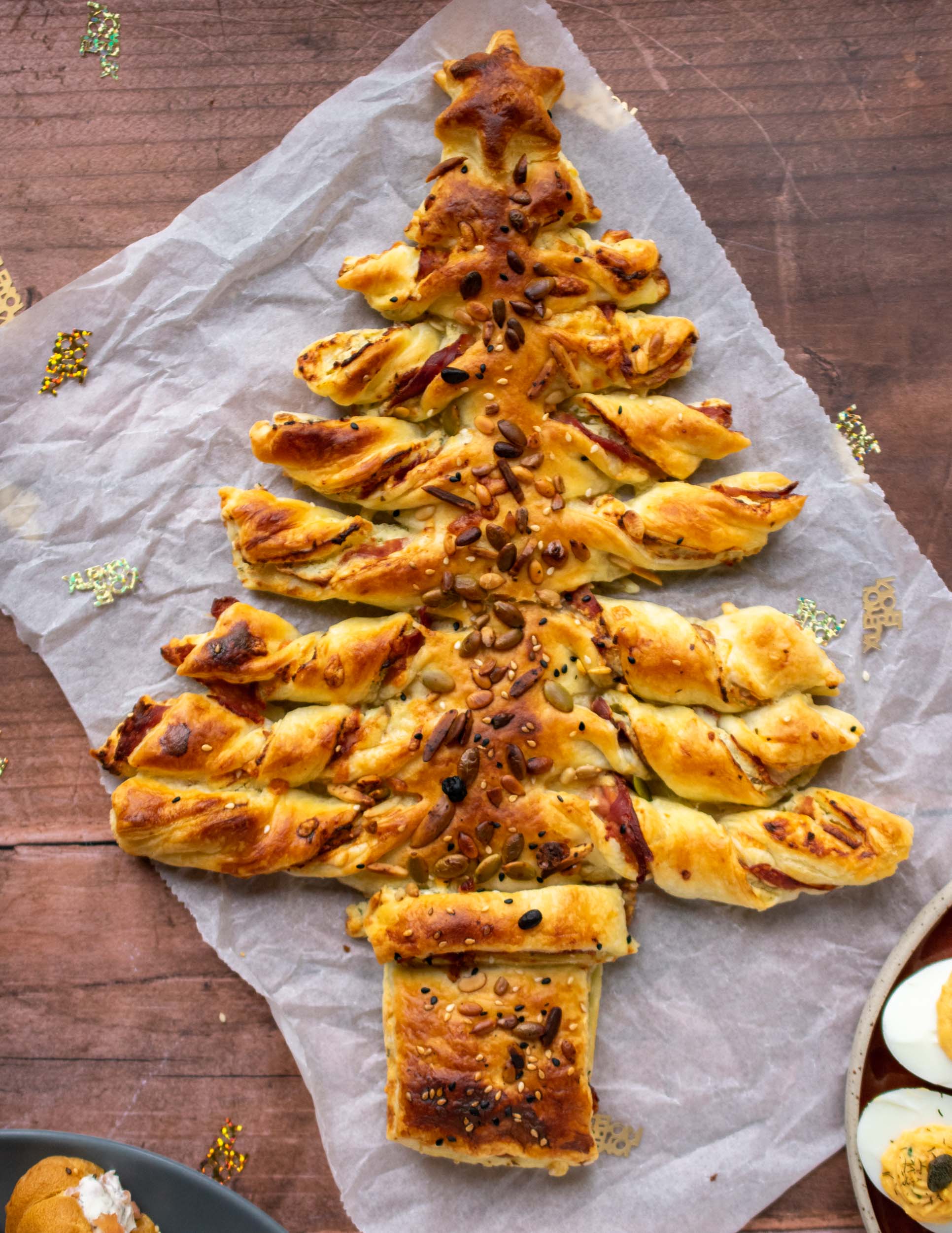 Savoury Puff Pastry Christmas Tree - Ham and Cheese - Apron & Whisk