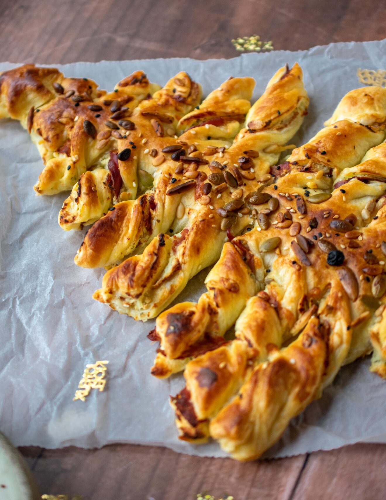 Savoury Puff Pastry Christmas Tree - Ham and Cheese - Apron & Whisk