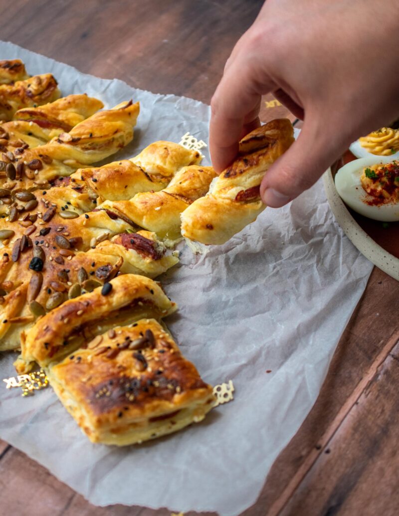 Savoury Puff Pastry Christmas Tree - Ham and Cheese - Apron & Whisk