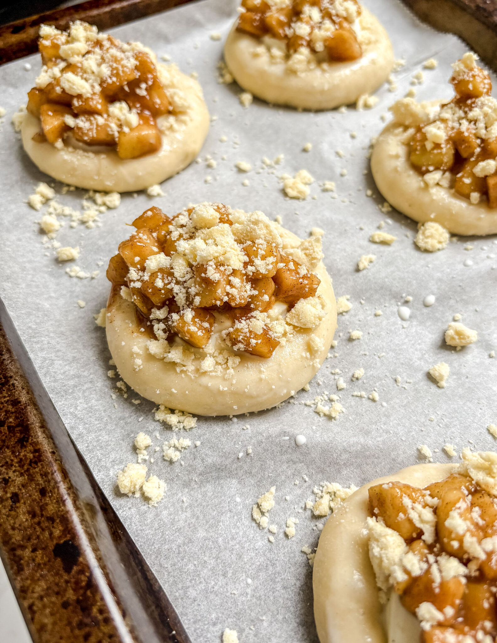 Apple Streusel Cheesecake Buns - Apron & Whisk