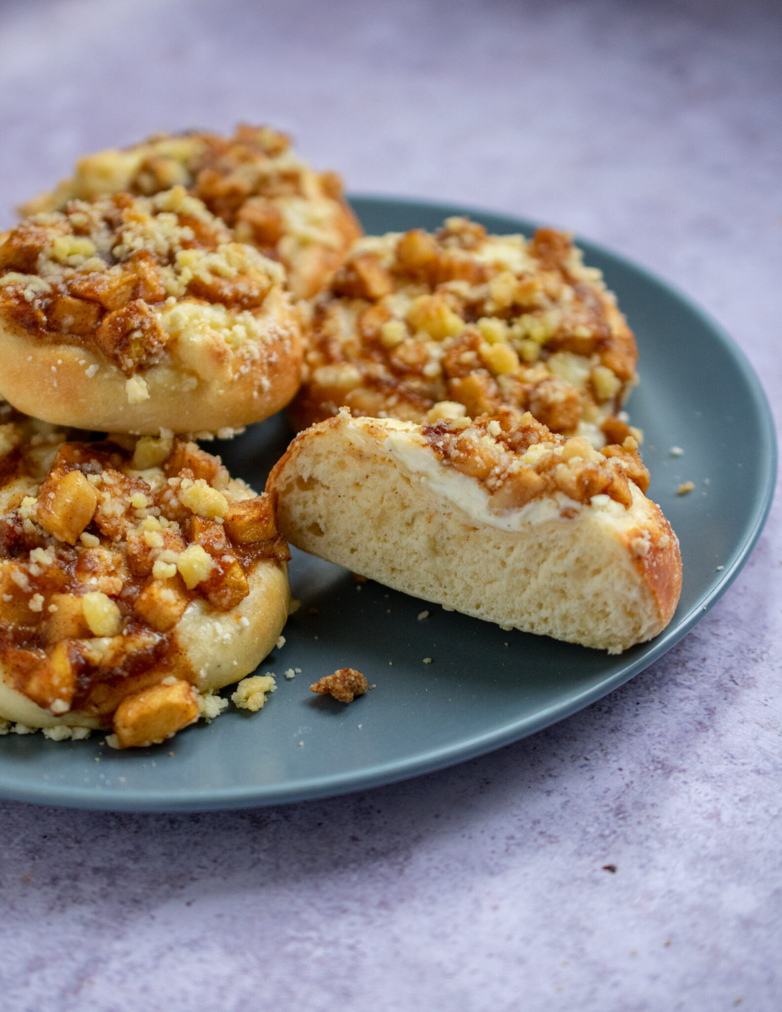 Apple Streusel Cheesecake Buns - Apron & Whisk