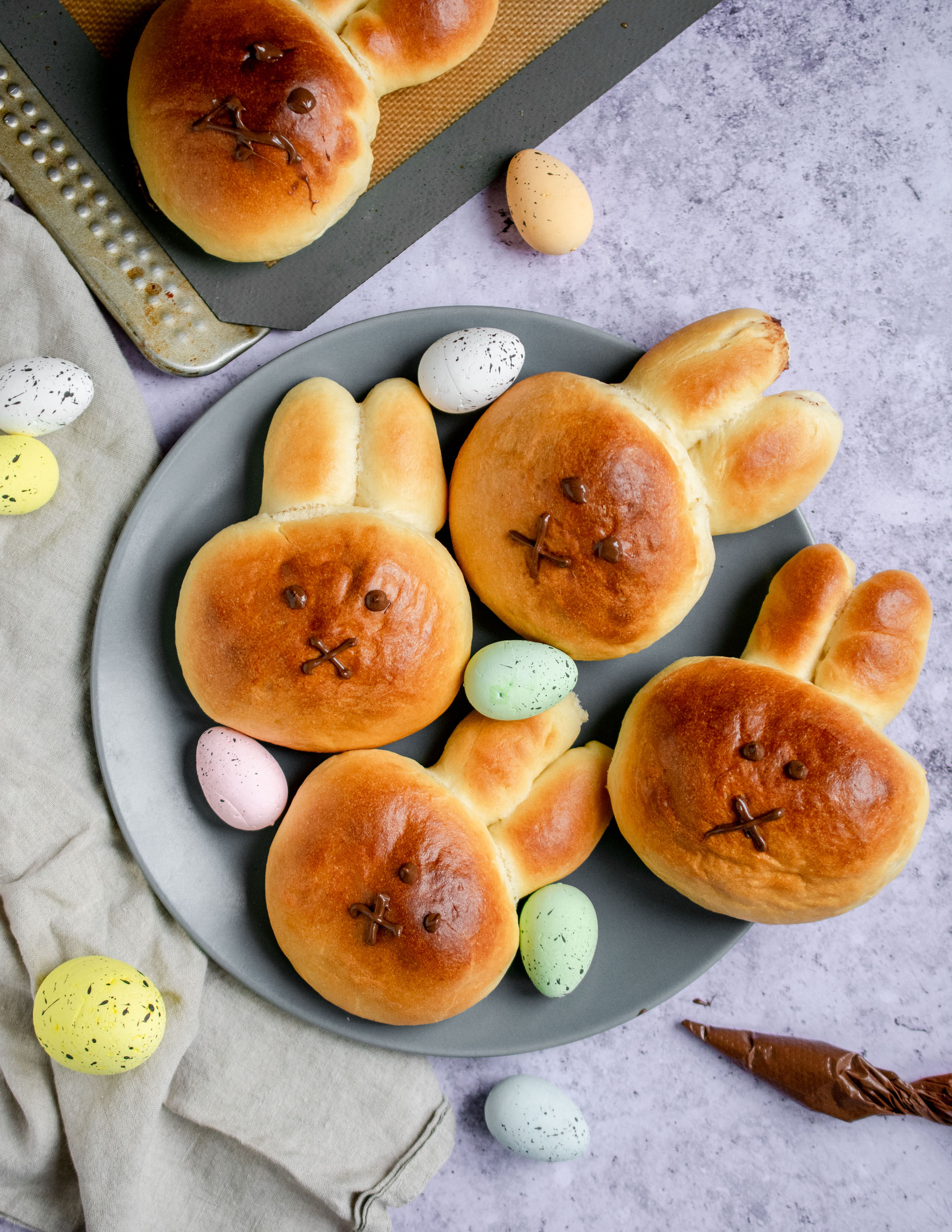 Chocolate Stuffed Bunny Buns - Apron & Whisk